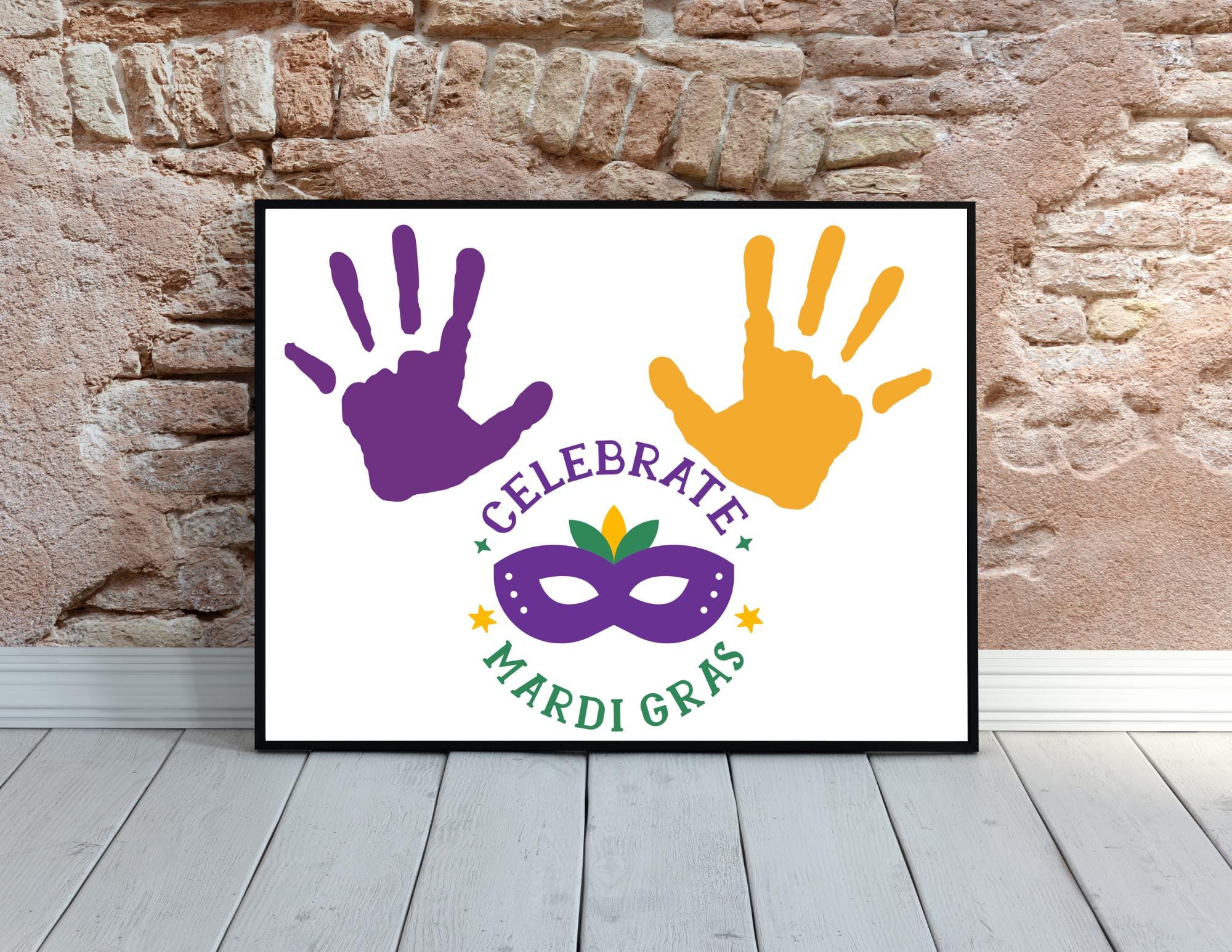 Mardi Gras Handprint Craft, Mardi Gras Printable, Mardi Gras Keepsake ...