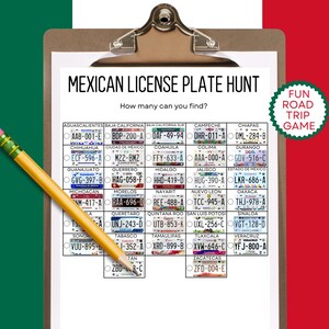 Mexico Road Trip Games Bundle Mexico License Plate Game Kids Games Road ...