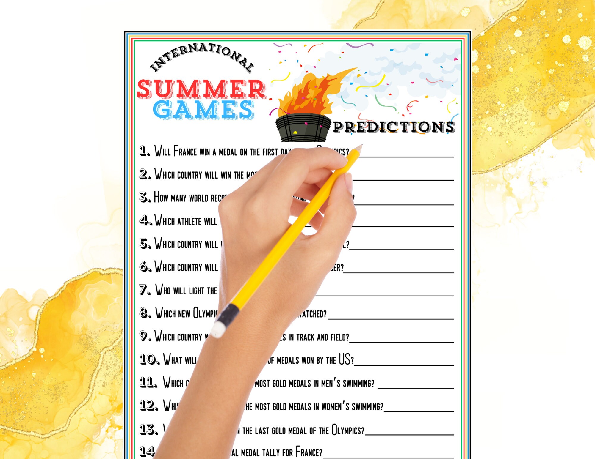 2024 Summer Games Predictions, 2024 Summer Games, Printable 2024 Summer ...