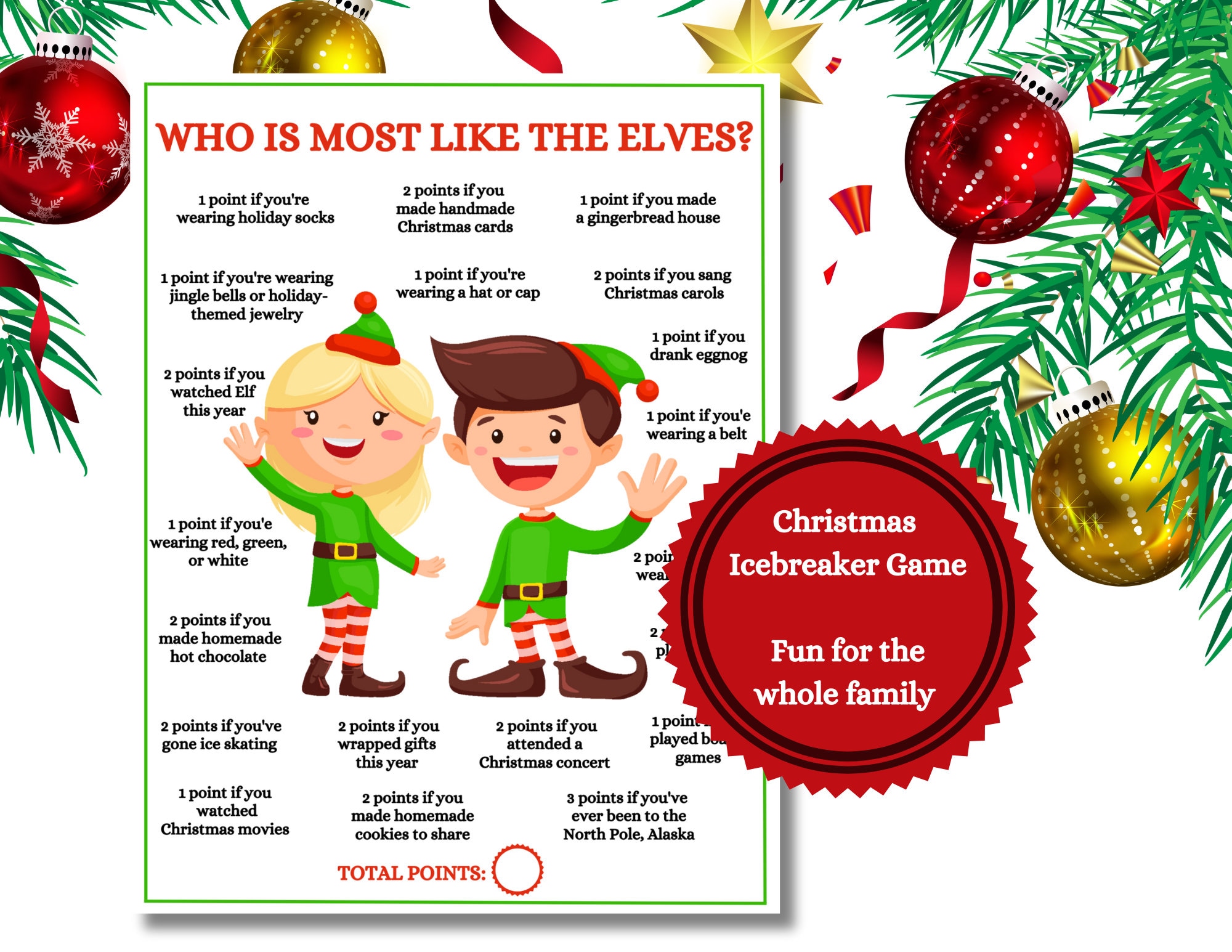Who is Most Like the Elves, Christmas Elf Game, Fun Christmas Game, Fun ...