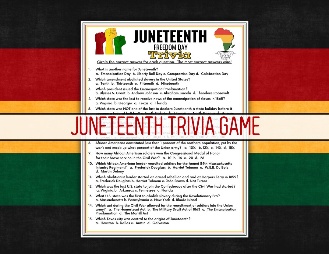 Juneteenth Trivia, Juneteenth Facts Quiz, Juneteenth History Trivia ...