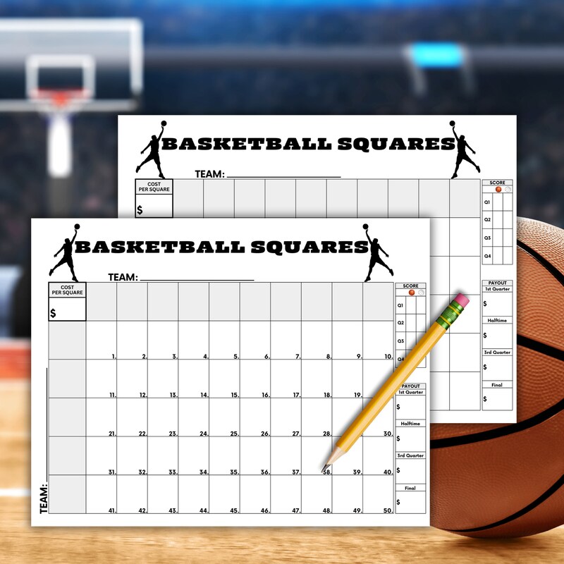 Basketball Pool Squares - Etsy