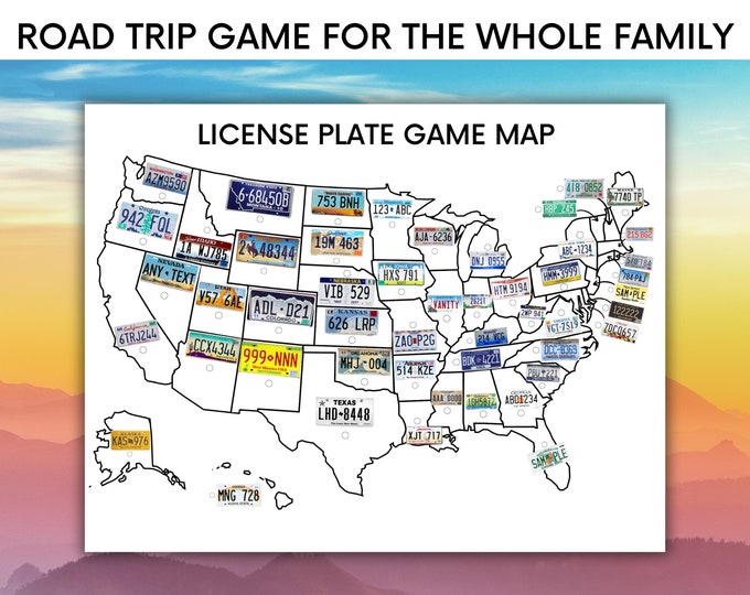 Road Trip License Plate Game, Printable, PDF - Etsy