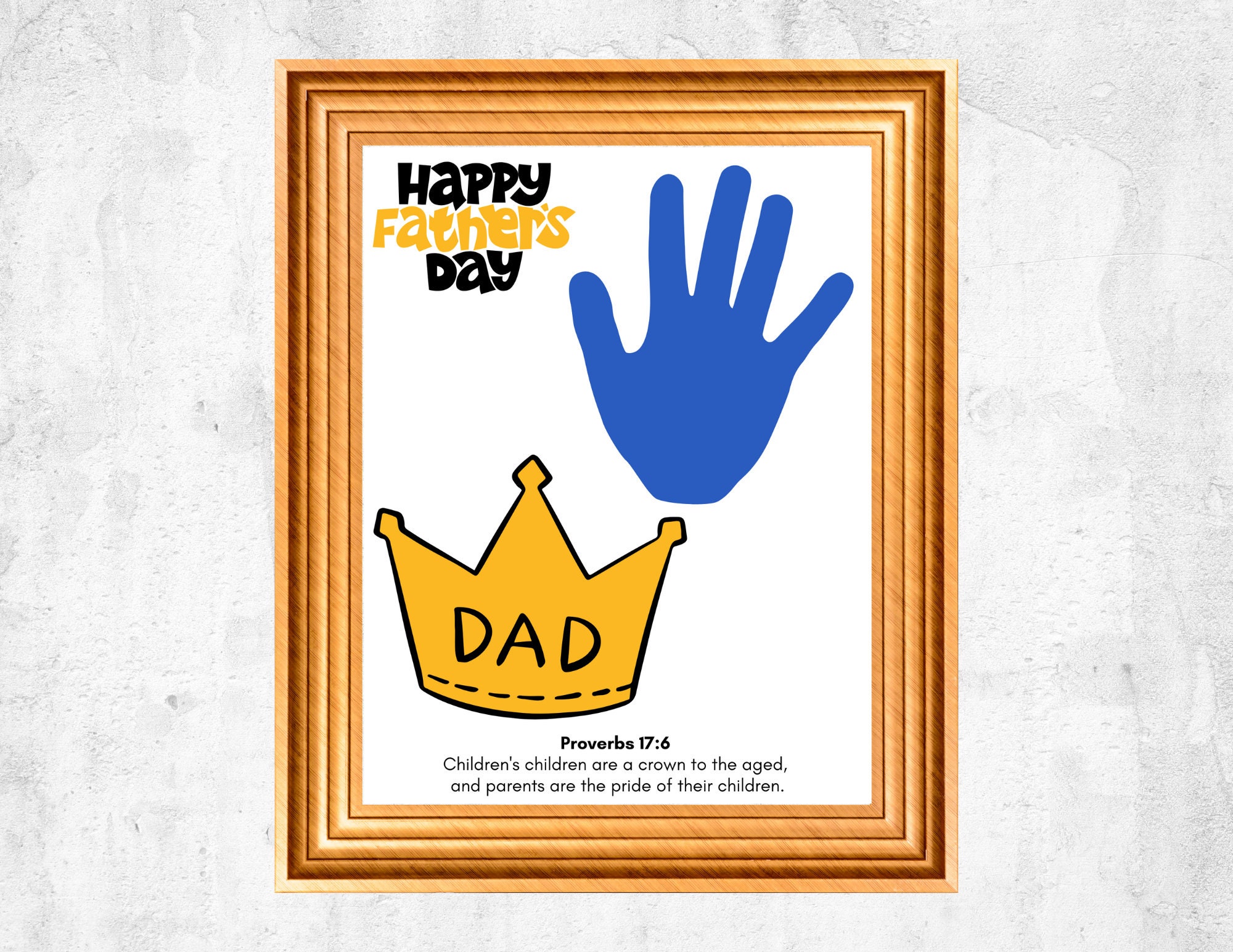 Bible Verse Father's Day Craft, Father's Day Handprint Craft, Sunday ...