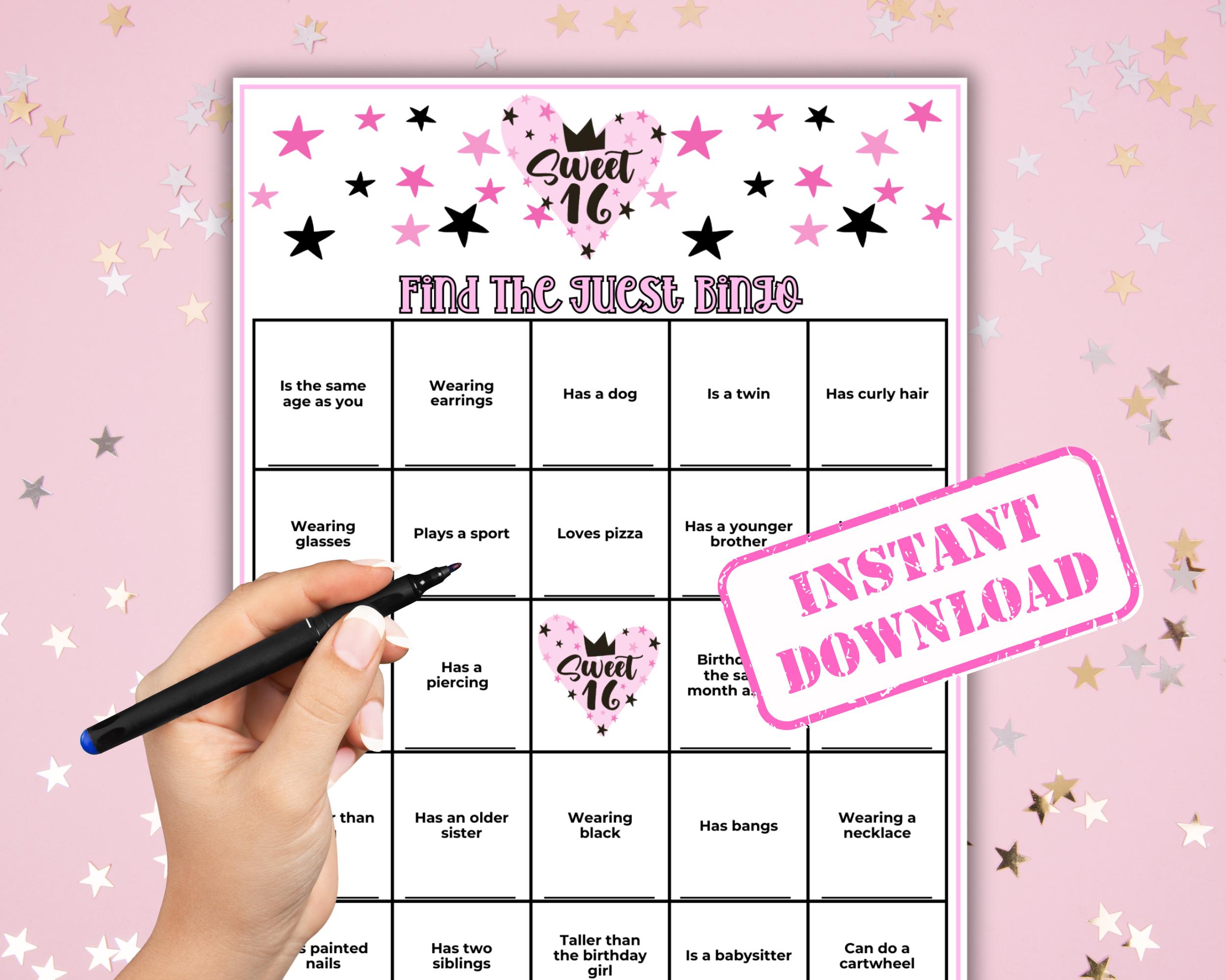 Sweet 16 Games, Sweet 16 Birthday Party Game, Teen Birthday Games ...