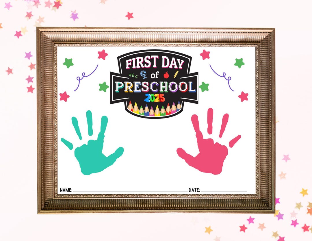 First Day of Preschool Handprint Craft, First Day of Preschool Craft ...