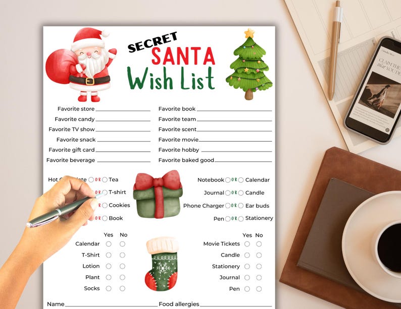 Secret Santa Questionnaire, Secret Santa Gifts, Christmas Wish List ...