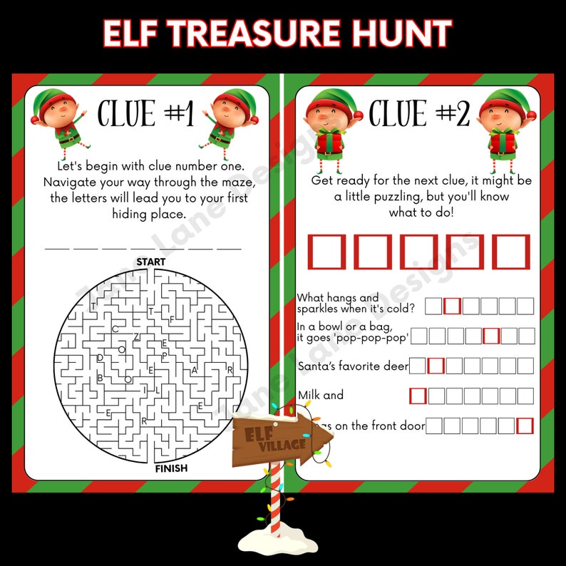 Elf Scavenger Hunt, Christmas Scavenger Hunt, Letter From Elf, Elf Game ...