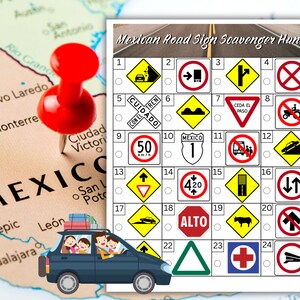Mexico Road Signs Game, Car Games for Kids, Mexico Road Sign Scavenger ...