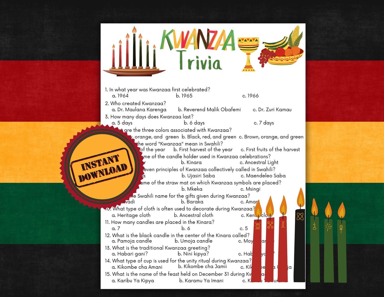 Kwanzaa Trivia, Kwanzaa History Quiz, Kwanzaa Facts and History ...