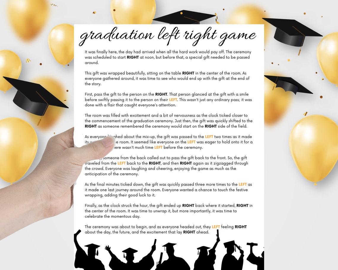 Graduation Left Right Game, Graduation Pass the Gift, 2025 Graduation ...