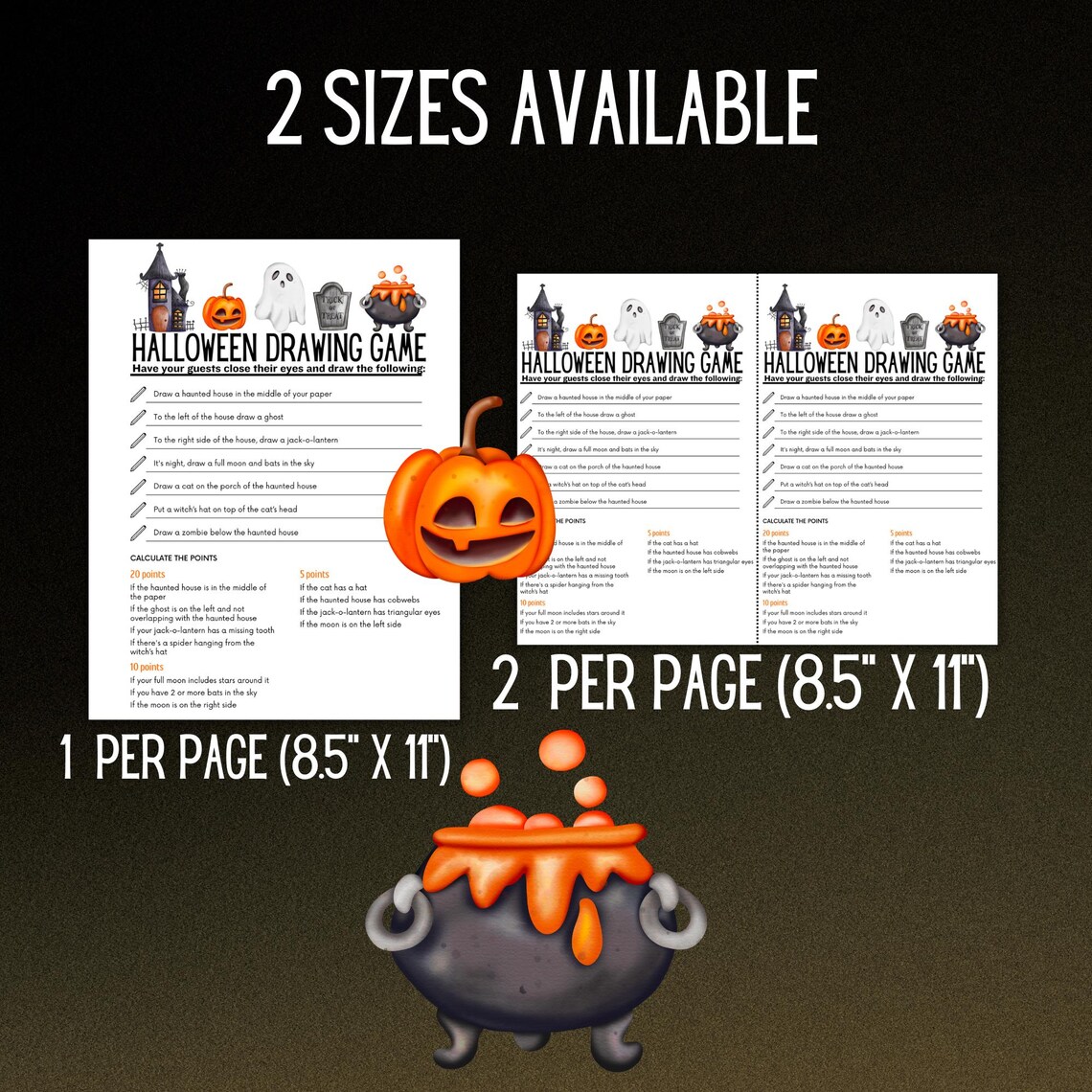 Halloween Drawing Game, Halloween Party Game, Halloween Art Game ...