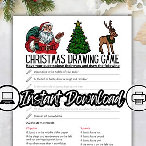 Christmas Drawing Game, Christmas Party Game, Christmas Art Activities ...