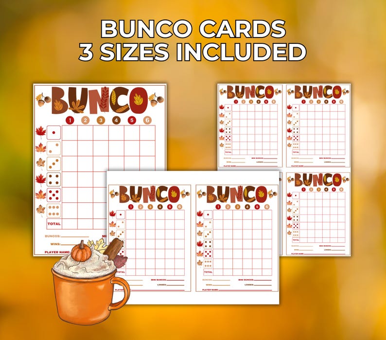 Fall Bunco Game, Autumn Dice Game, Fall Bunco Party, Autumn Bunco Score ...