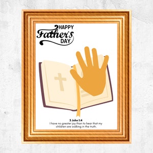 Bible Verse Father's Day Craft, Father's Day Handprint Craft, Sunday ...