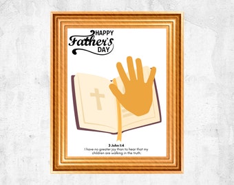 Bible Verse Father's Day Craft, Father's Day Footprint Craft, Sunday ...