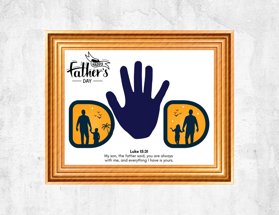 Bible Verse Father's Day Craft, Father's Day Handprint Craft, Sunday ...