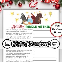 Nativity Trivia, Christmas Trivia, Nativity Christmas Game, Kids ...