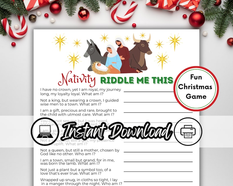 Nativity Riddle Me This, Christmas Nativity Game, Nativity Trivia ...