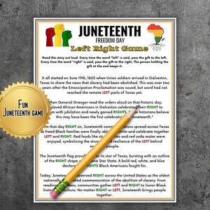 Juneteenth Left Right Game, Juneteenth Celebration Left Right ...