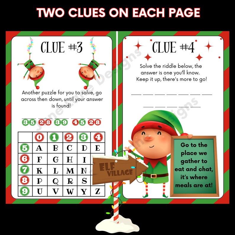 Elf Scavenger Hunt, Christmas Scavenger Hunt, Letter From Elf, Elf Game ...