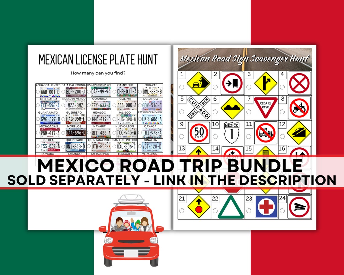 Mexico Road Signs Game, Car Games for Kids, Mexico Road Sign Scavenger ...