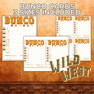 Western Bunco Game, Western Theme Bunco Party, Wild West Bunco Score ...