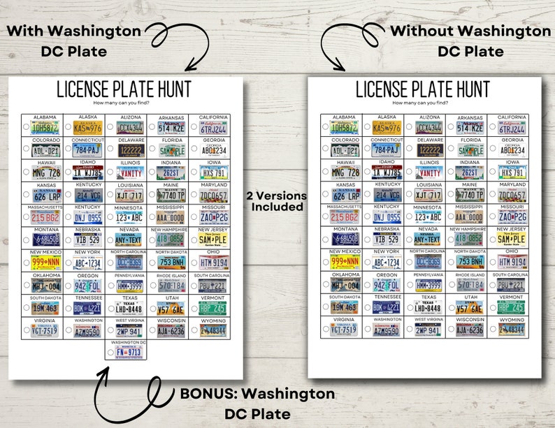 License Plate Game Bundle - License Plate Hunt Bundle - Kids Road Trip ...