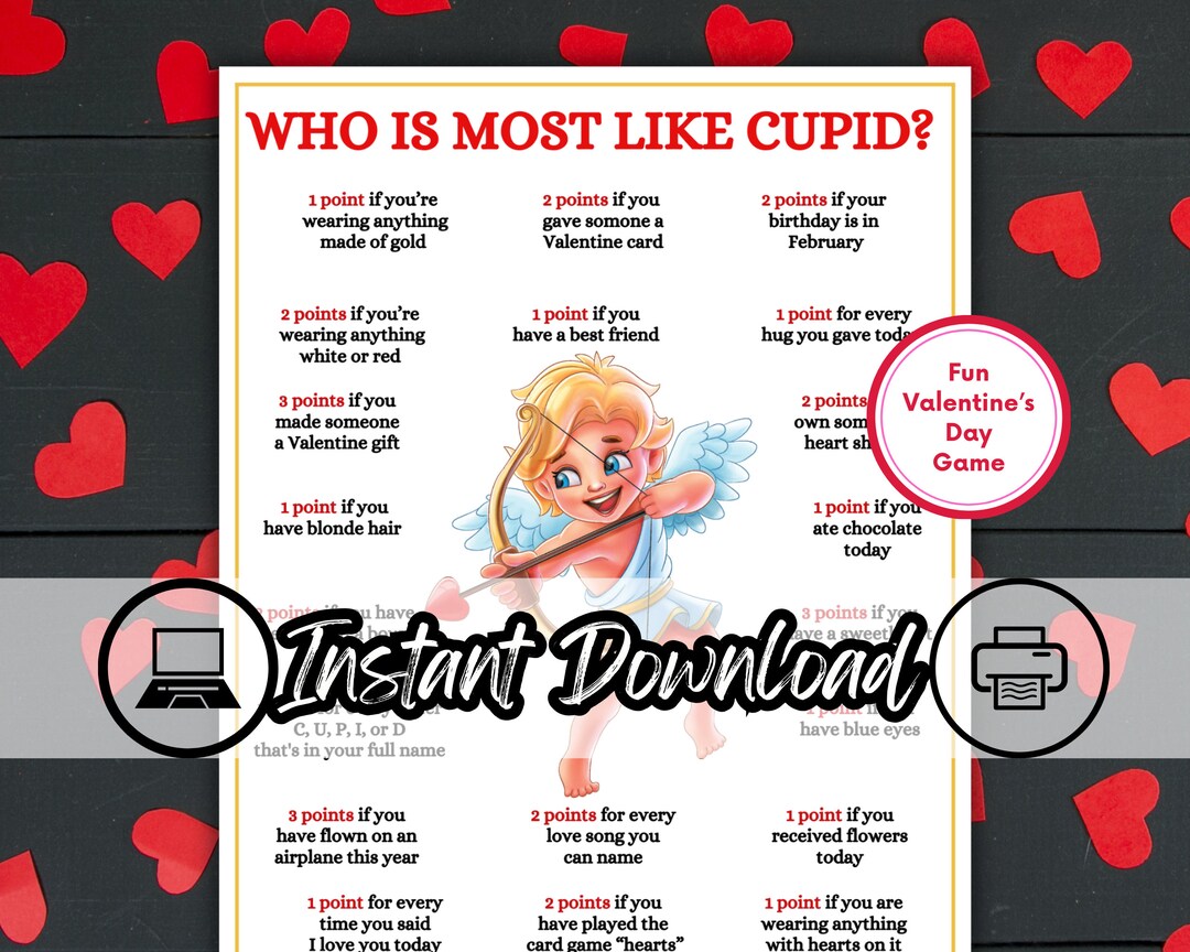 Who is Most Like Cupid Game, Valentine's Day Games, Fun Valentine Game ...
