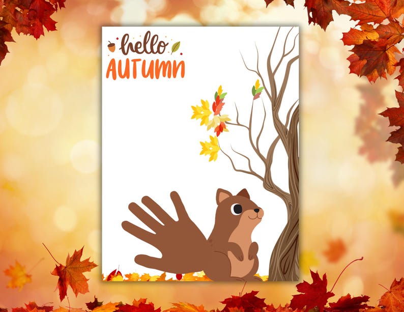 Fall Handprint Craft, Autumn Handprint Craft, Fall Preschool Craft ...