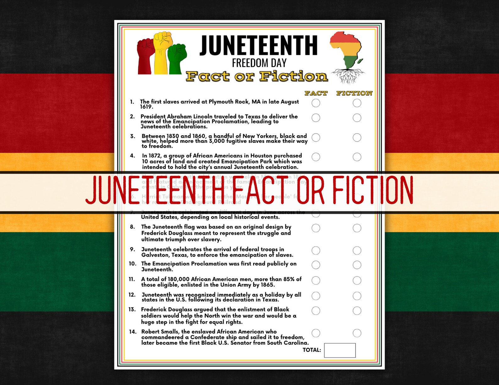 Juneteenth Fact or Fiction, Juneteenth True or False Trivia, Juneteenth ...