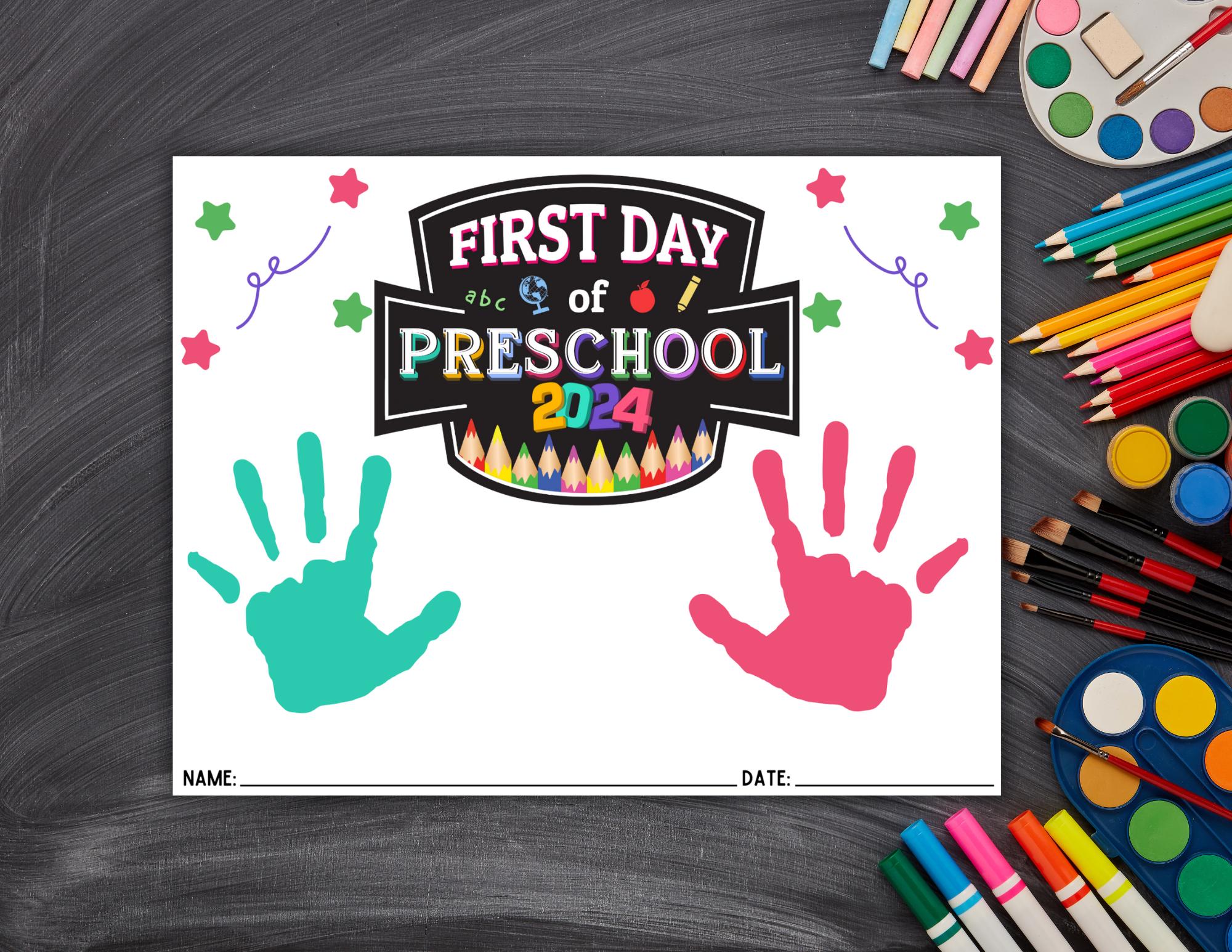First Day of Preschool Handprint Craft, First Day of Preschool Craft ...