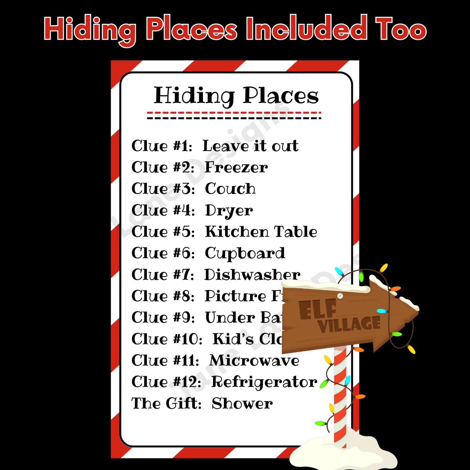 Elf Scavenger Hunt, Christmas Scavenger Hunt, Letter From Elf, Elf Game ...