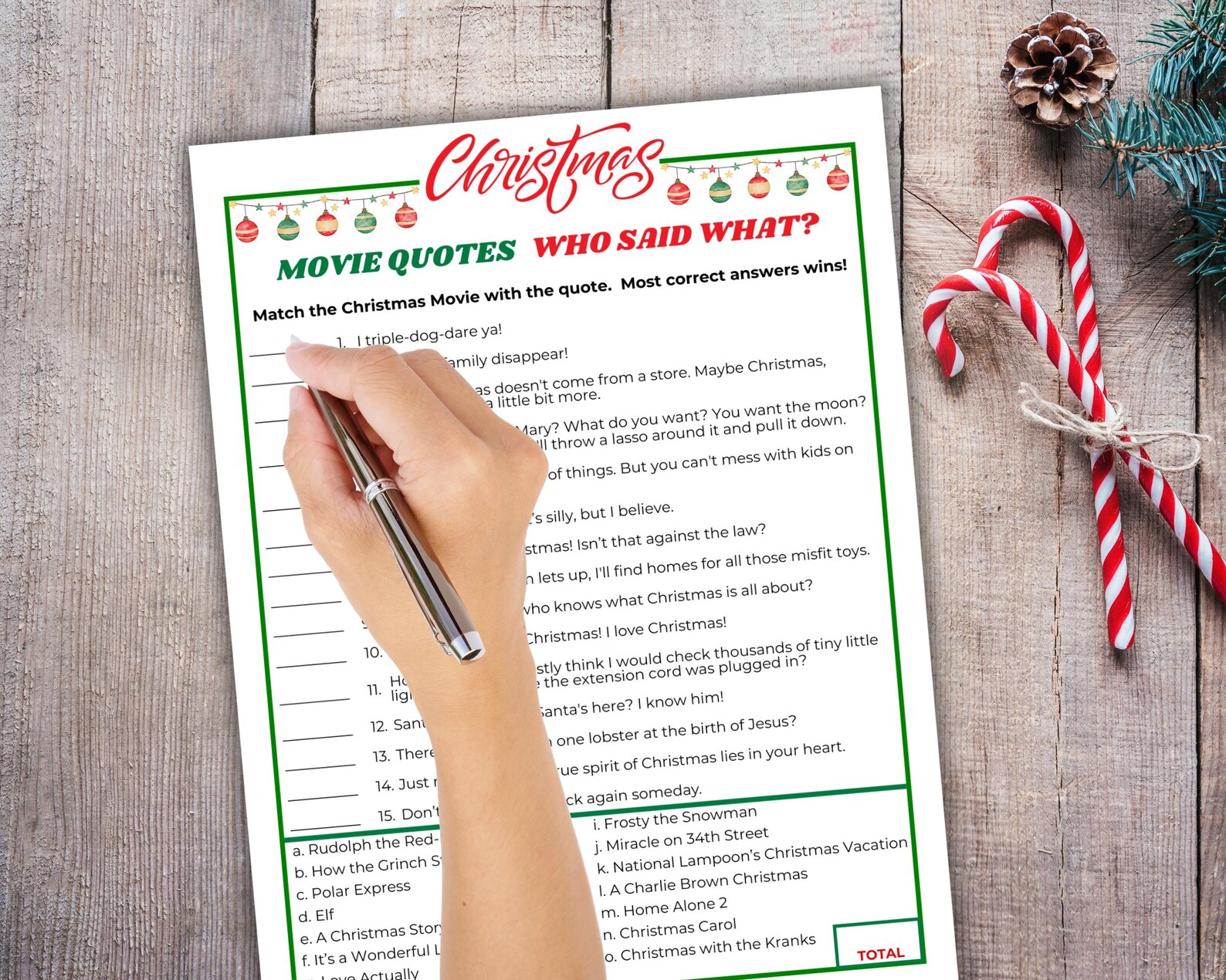 Christmas Movie Quote Game, Guess the Christmas Movie Quote, Holiday ...