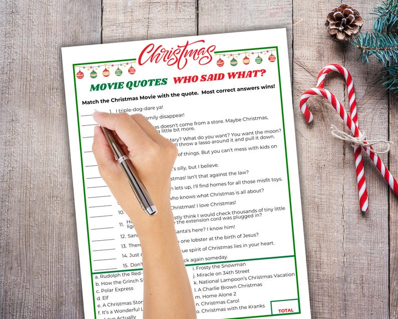 Christmas Movie Quote Game, Guess the Christmas Movie Quote, Holiday ...