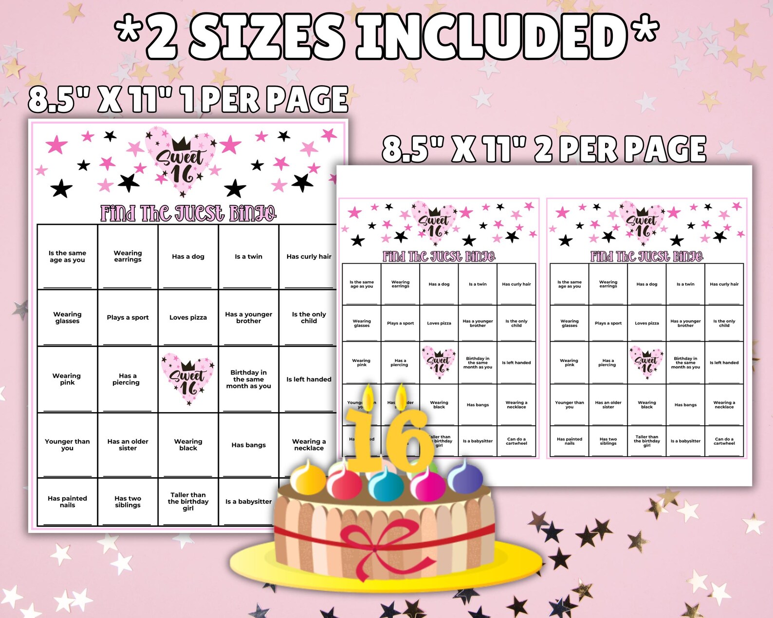 Sweet 16 Games, Sweet 16 Birthday Party Game, Teen Birthday Games ...