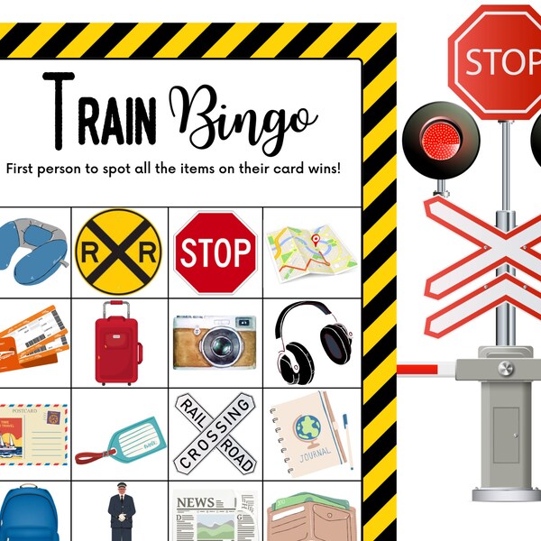 Train Travel Bingo - Etsy