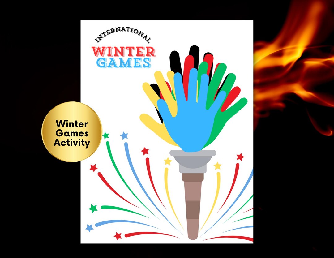 Winter Games Handprint Craft for Kids, Winter Games Viewing Party ...