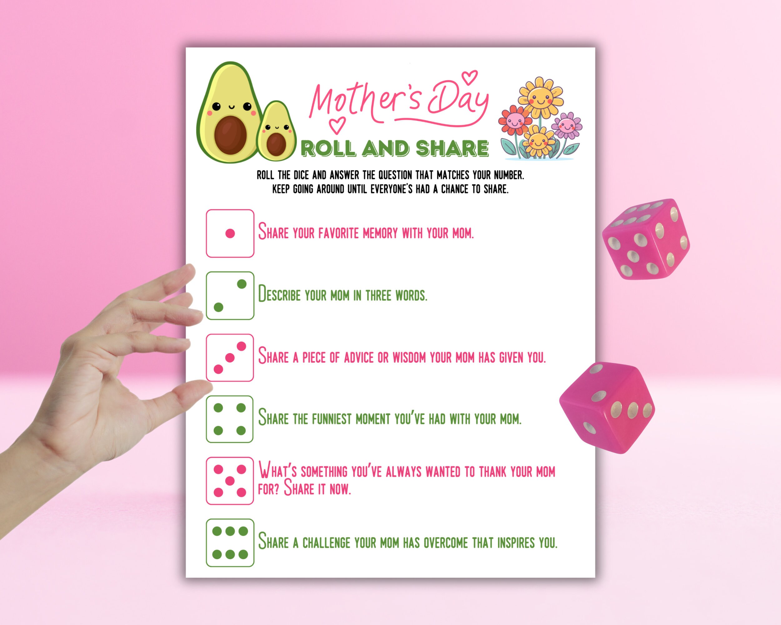 Mother's Day Roll and Share, Mother's Day Dice Game, Mothers Day Games ...
