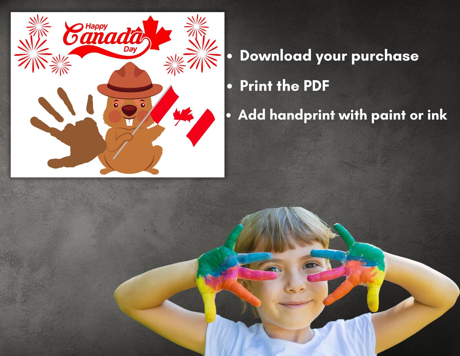 Canada Day Handprint Craft, Kids Canada Day Activity, DIY Canada Day ...