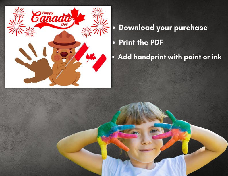 Canada Day Handprint Craft, Kids Canada Day Activity, DIY Canada Day ...