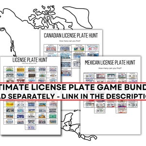 License Plate Game Map Bundle - License Plate Hunt Map Bundle ...