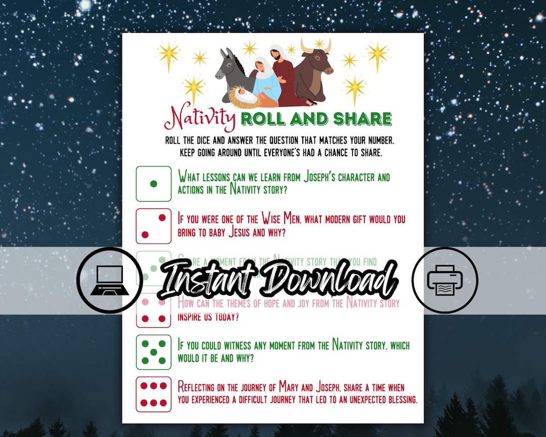 Nativity Roll and Share, Nativity Dice Game, Nativity Story Game ...