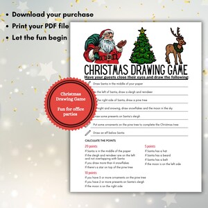 Christmas Drawing Game, Christmas Party Game, Christmas Art Activities ...