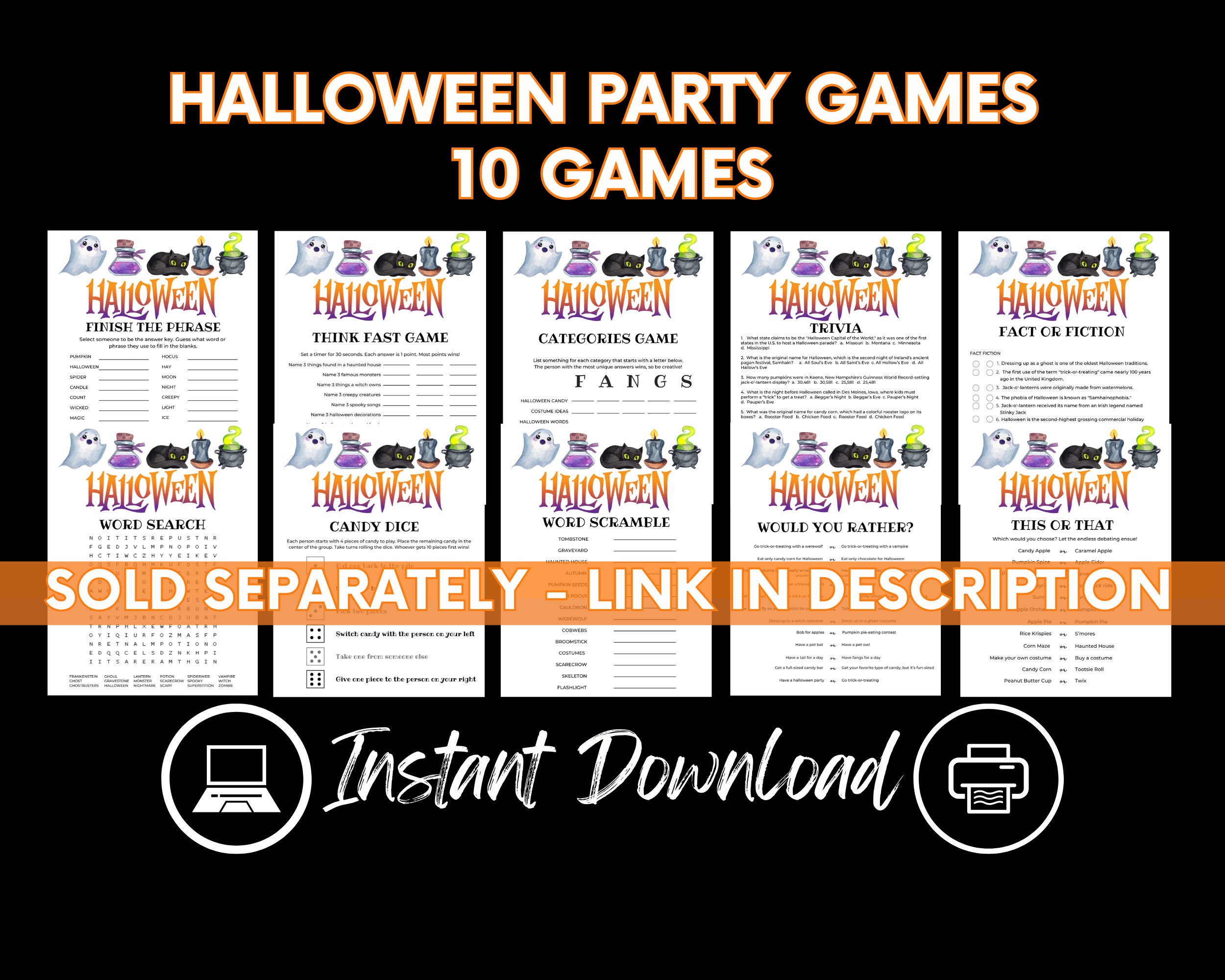 Halloween Drawing Game, Halloween Party Game, Halloween Art Game ...