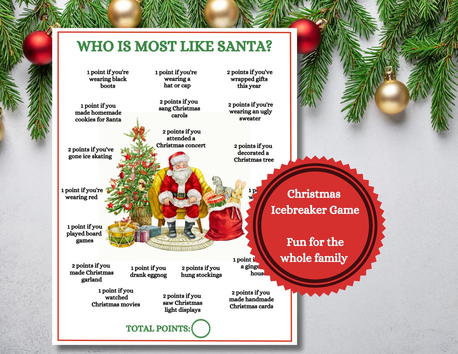 Who is Most Like Santa Christmas Party Game Christmas Mix - Etsy