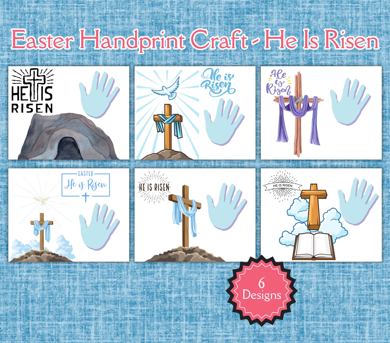 Christian Easter Handprint Crafts, He is Risen Craft Printable, Bible ...