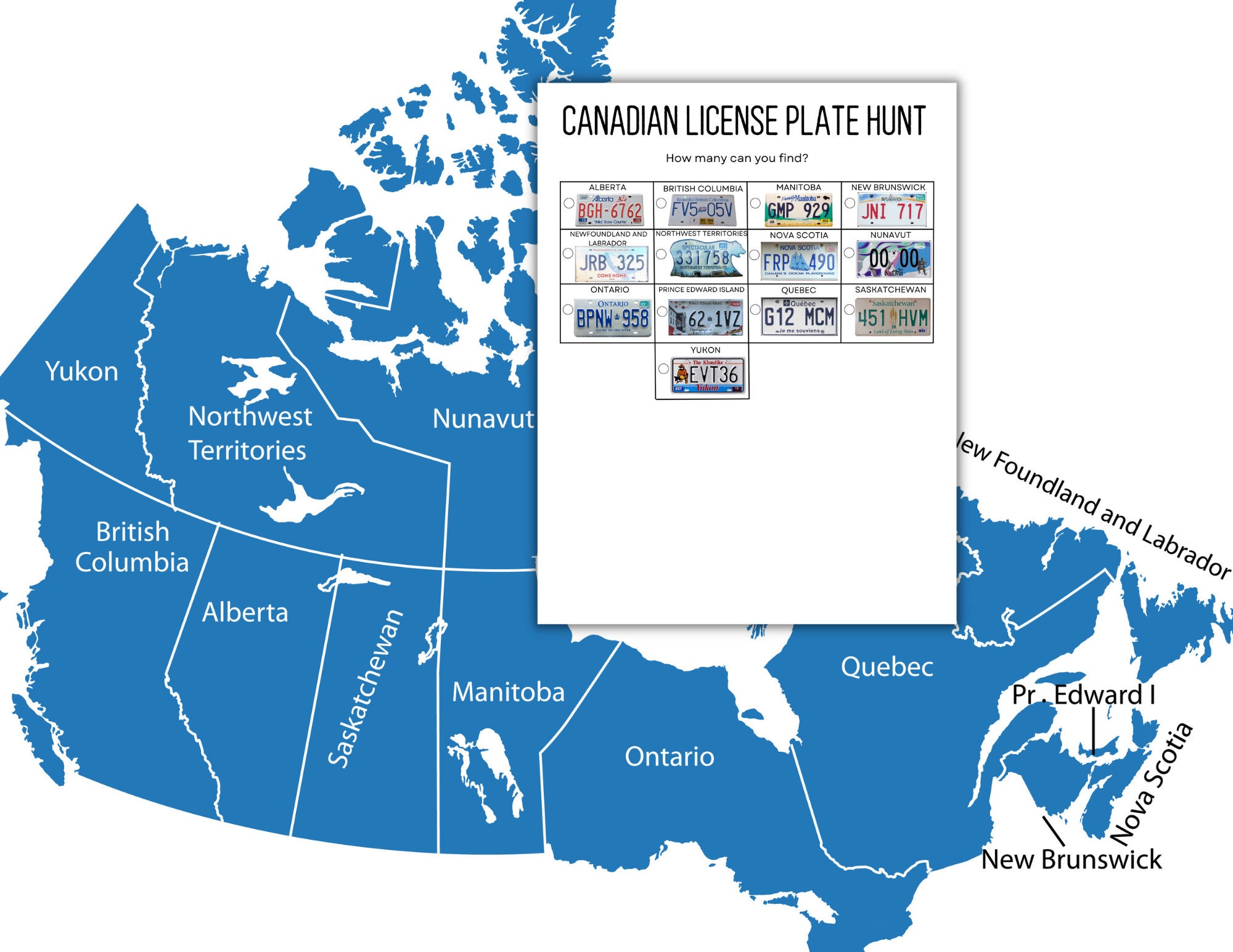 License Plate Game Bundle - License Plate Hunt Bundle - Kids Road Trip ...