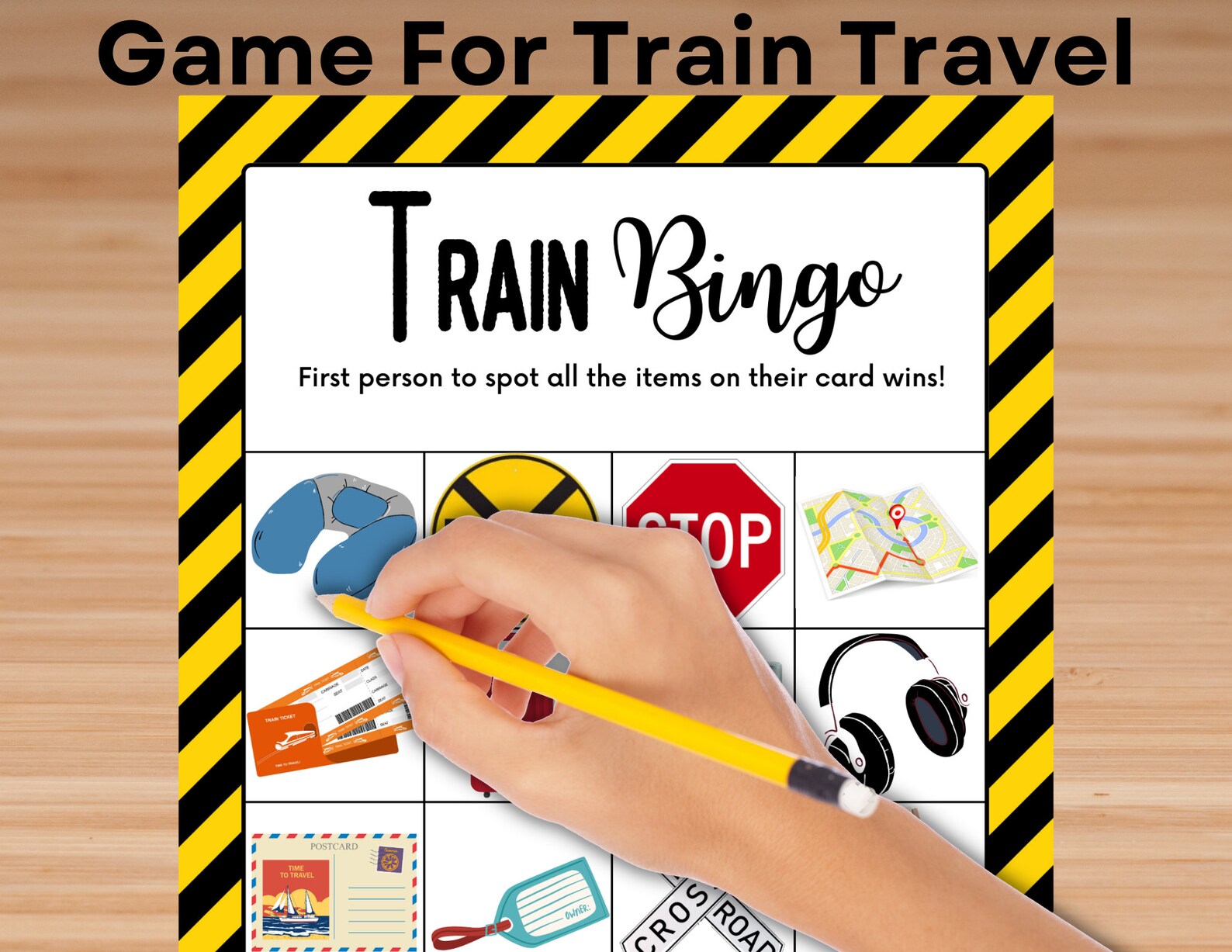 Train Bingo, Game for Train Travel, Travel Bingo, Train Game, Train ...