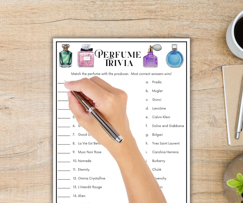 Perfume Trivia Game Printable, Perfume Party Games Adult, Perfume Game ...